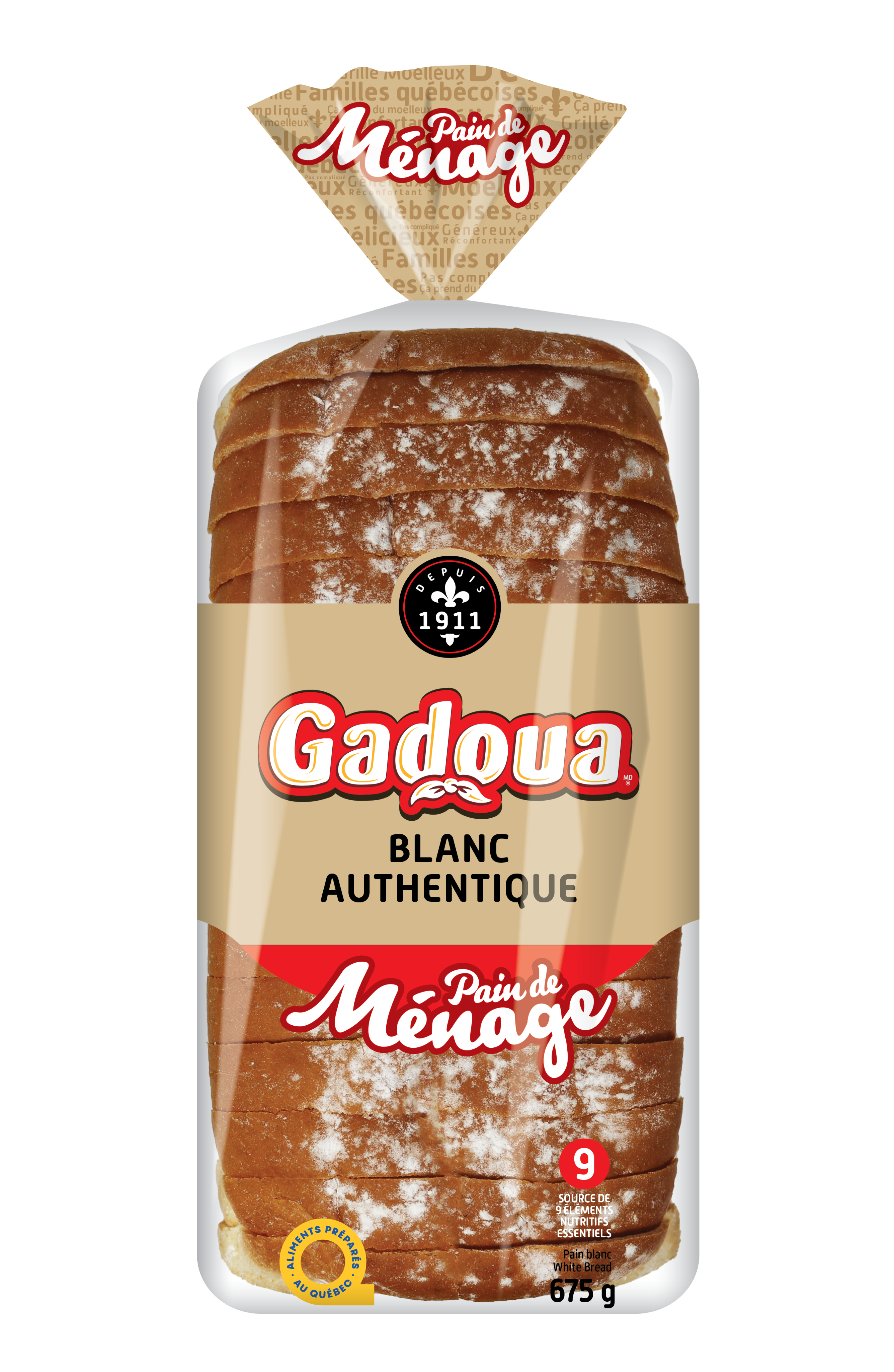 Pain de ménage blanc authentique tranché épais GadouaMD